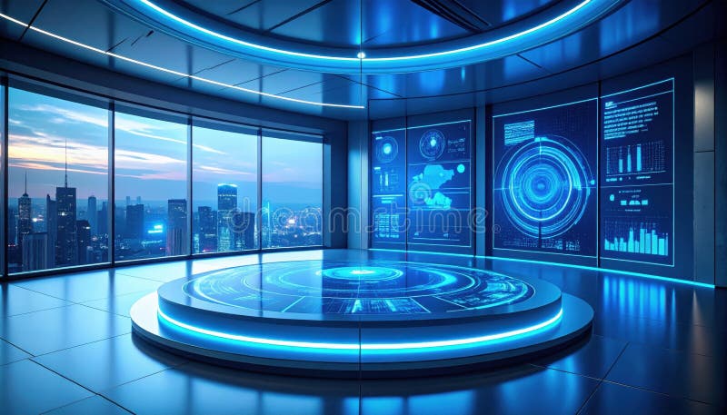 Futuristic Office Building Interior Showcasing Advanced Stock Image ...