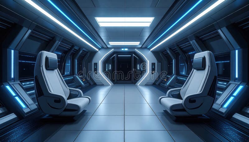 Futuristic Office Building Interior with Sleek Stock Image - Image of ...
