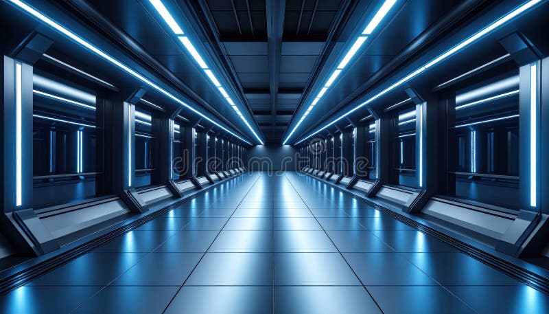 Futuristic Office Building Interior with Sleek Stock Photo - Image of ...