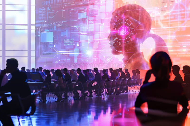 Futuristic Office Conference Global Data Digital Network Connection and International ...