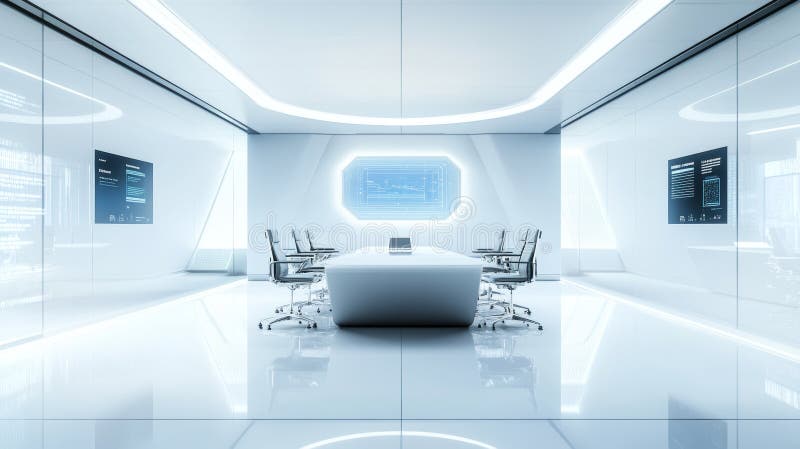 Futuristic Office Design with Advanced Digital Technology for Banners ...