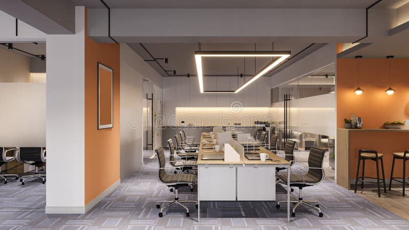 Futuristic Office Designs Embracing Technology in Work Spaces Stock ...