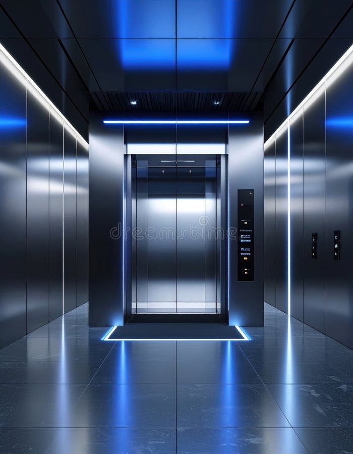 Futuristic Office Elevator Captures the Essence Stock Image - Image of ...