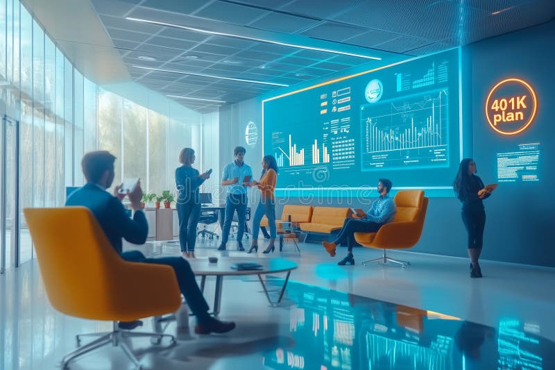 Futuristic Office that Encourages Collaboration and Innovation Stock ...