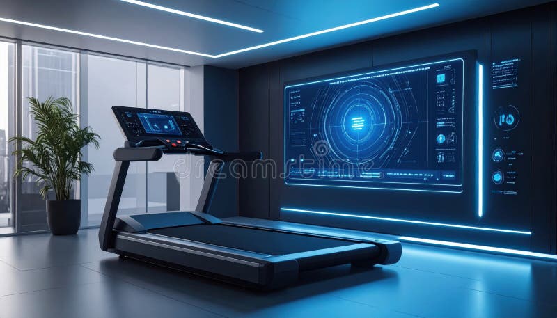 Futuristic Office Fitness Area Featuring Advanced Stock Photo - Image ...