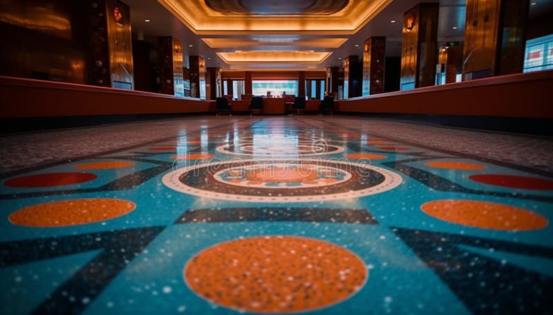 Futuristic Office Lobby with Bright Lighting Equipment Generated by AI ...