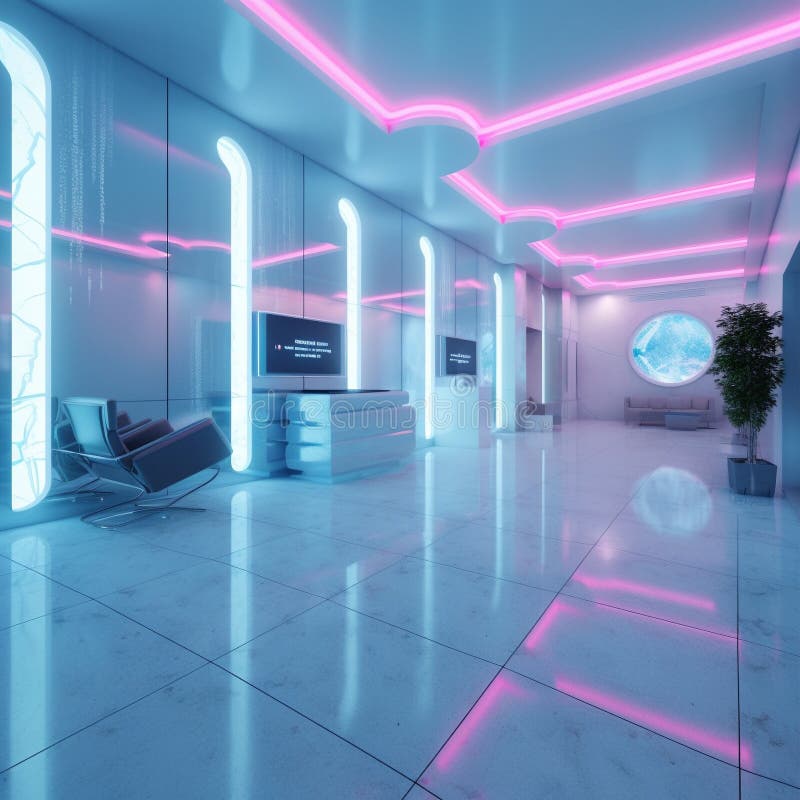 Futuristic Business Lobby Stock Illustrations – 647 Futuristic Business ...