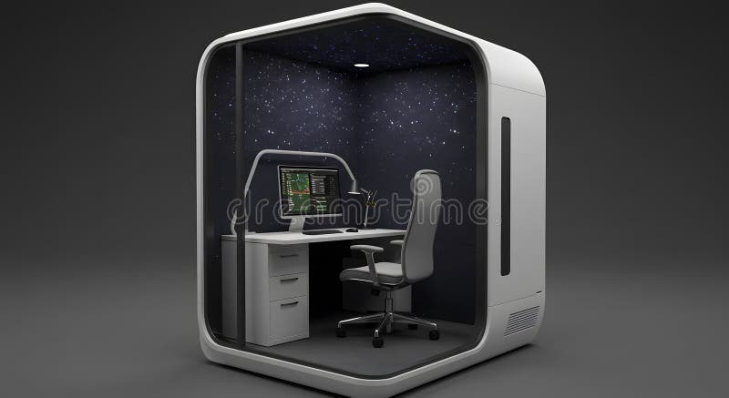 Futuristic Office Pod Designed for Deep Focus Stock Illustration ...