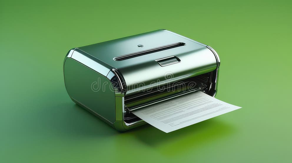 Futuristic Office Printer Design on a Green Gradient Background ...