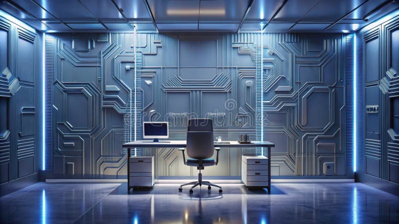 Futuristic Office Space Design Sleek, Modern Workspace with Integrated ...