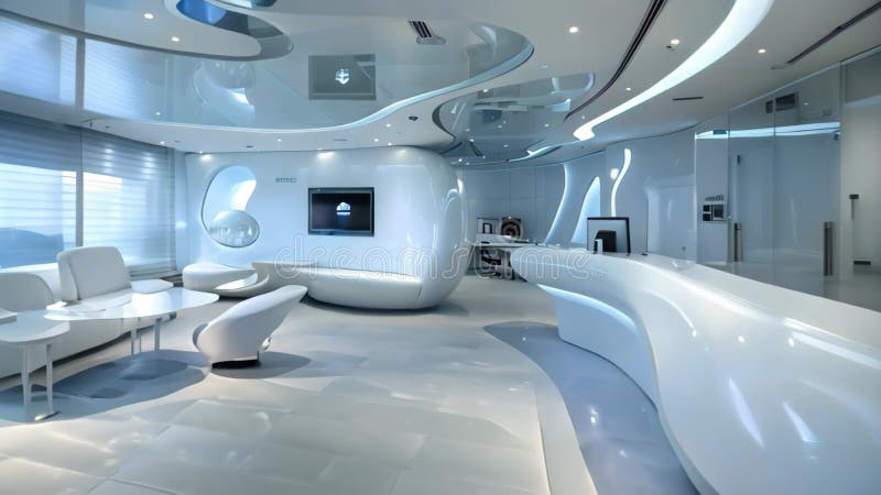 A Futuristic Office Space with Humanoid Robots, Advanced Technology ... A Futuristic Office Space with Humanoid Robots, Advanced Technology ...