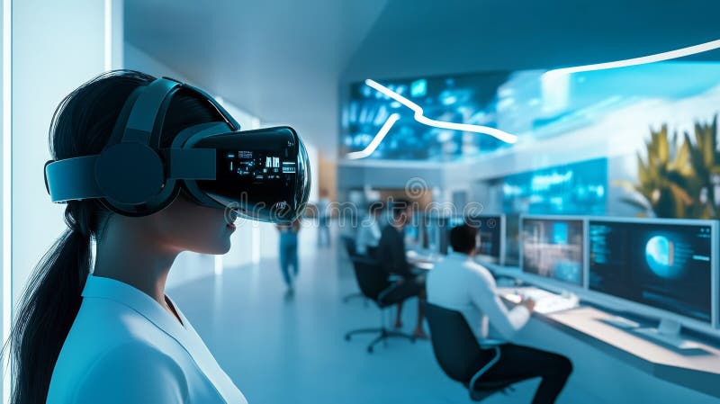 Futuristic Office Space for Team Collaboration with Virtual Reality ...