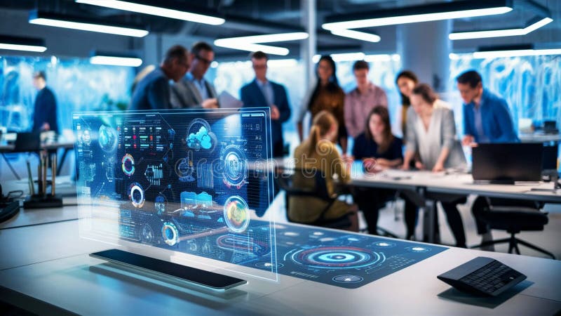 A Futuristic Office Space Where Digitally Done Everything Stock ...
