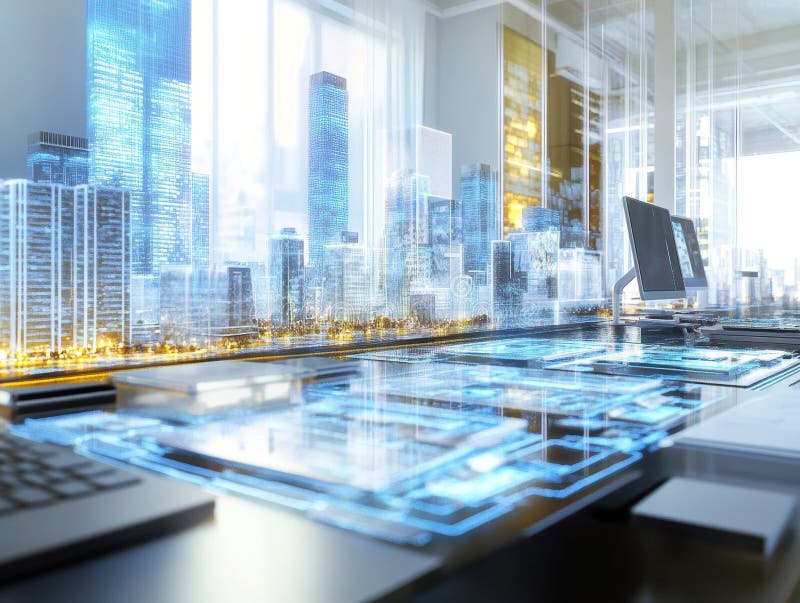 Futuristic Office Transformed into a Digital Playground, Featuring a ...