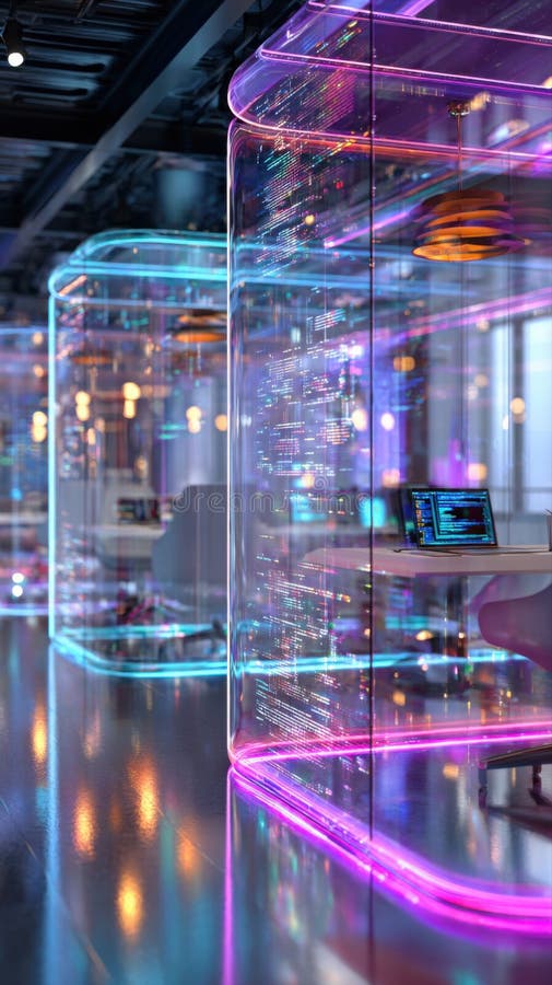 Digital Visionaries Workspace Stock Photo - Image of screens, tech ...