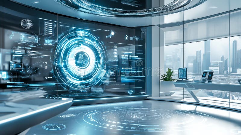 Futuristic Office in Virtual Cloud Environment with Digital Interfaces ...
