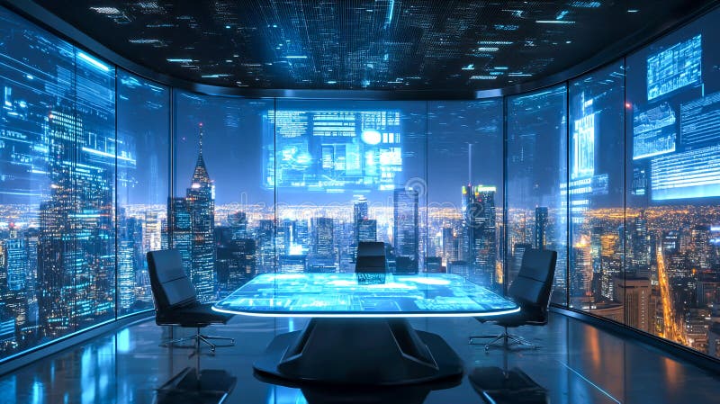 Futuristic Office in Virtual Cloud Environment with Digital Interfaces ...