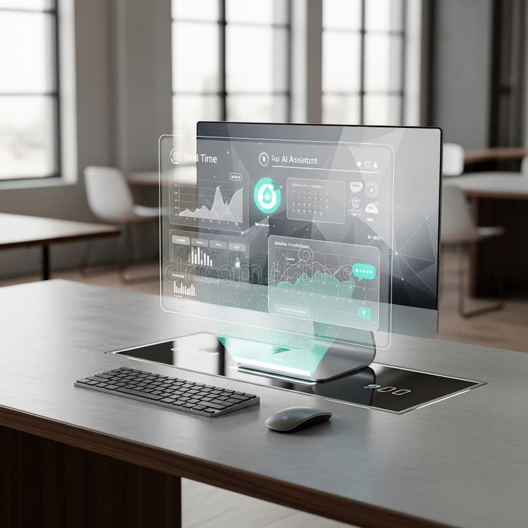 Futuristic Office Workplace Stock Illustrations – 16,209 Futuristic ...