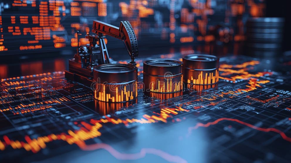 Futuristic Oil Industry Technology Representation Stock Illustration ...