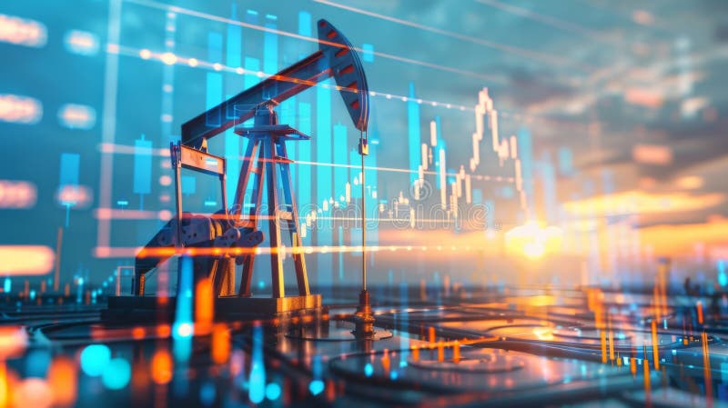 The Futuristic Oil Rig Visualization. AI Generated Stock Photo - Image ...