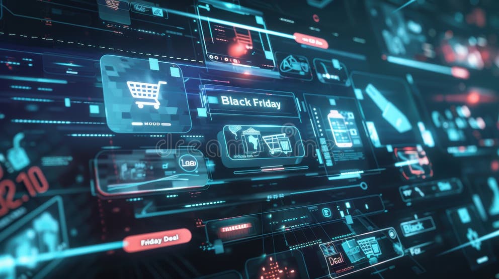Futuristic Online Shopping Interface with Interactive Black Friday ...