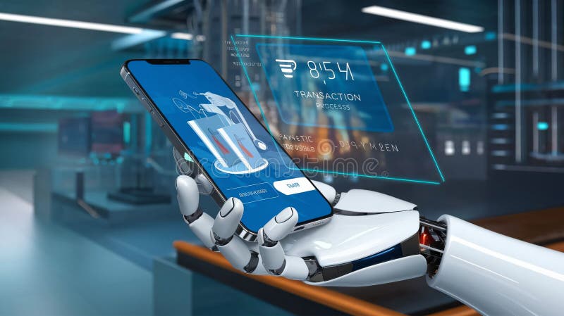 Futuristic Online Shopping Technology Digital Payment from Mobile Phone ...