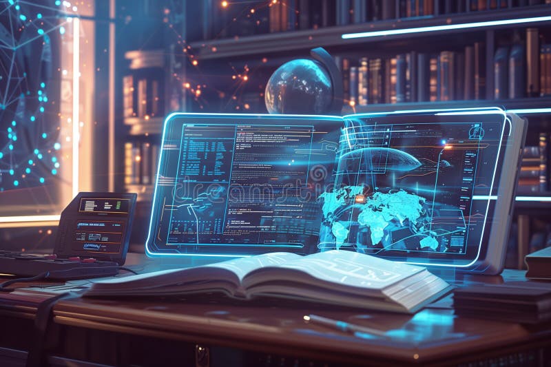 Futuristic Open Office, with Futuristic Chair and Desk in the ...