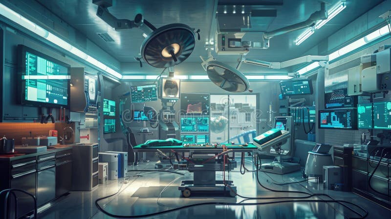 Futuristic Operating Room with Advanced Medical Equipment Stock Photo ...