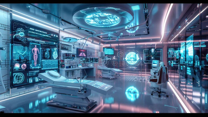 Futuristic Operating Room Advanced Medical Technology Digital ...