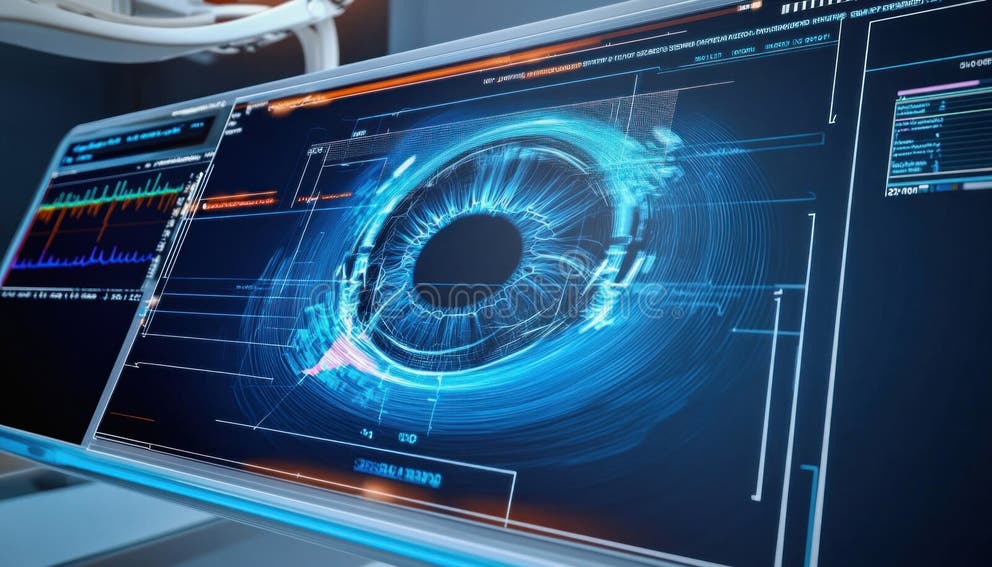 Futuristic Ophthalmology Software Analyzing Human Eye on Computer ...