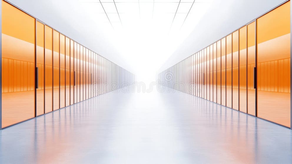 Futuristic Orange Corridor a Vision of Innovation Symbolizing ...