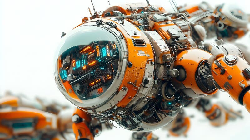 AI-Generated Spherical Robot Swarm Stock Illustration - Illustration of ...