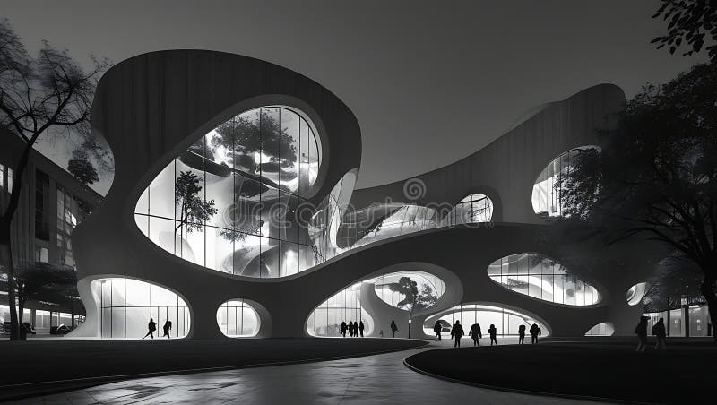 Futuristic Organic Architecture, Concrete Sculptural Building Stock ...