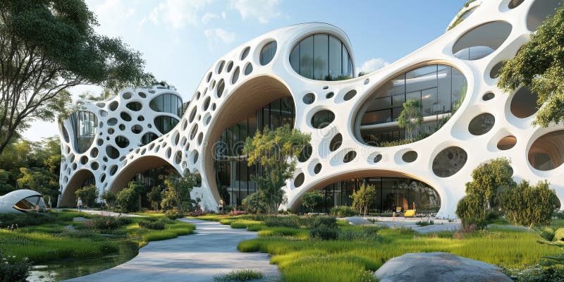 Futuristic Organic Architecture with Unique Pod-like Structures and ...