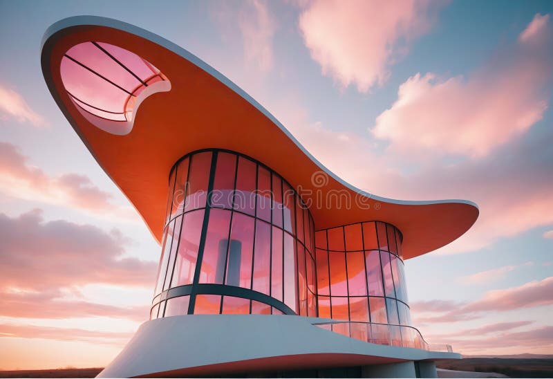 A Futuristic, Organic-shaped Building Stock Illustration - Illustration ...