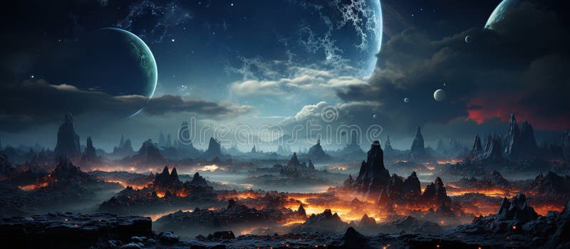 Futuristic outer space stock illustration. Illustration of universe ...