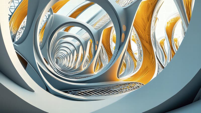 Futuristic Overlapping Arches and Spirals Design Modern Architecture ...