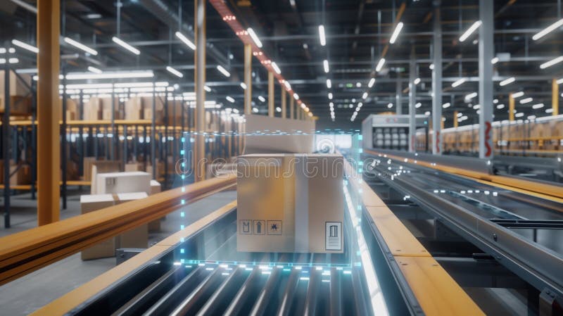 Futuristic Package Tracking Stock Photo - Image of chain, logistics ...