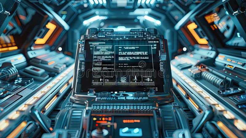 A Futuristic Packaging Mockup Displayed on a Sleek Control Panel in a ...