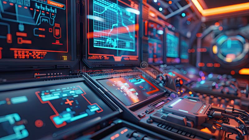 A Futuristic Packaging Mockup Displayed on a Sleek Control Panel in a ...