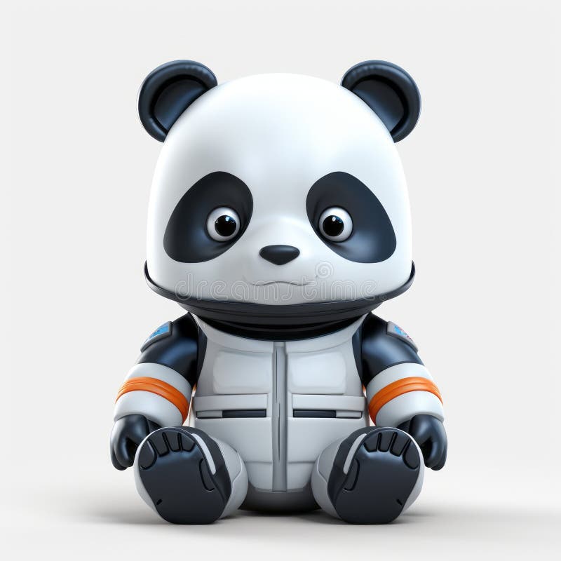 Futuristic Panda Astronaut in a Space Suit. Vector Illustration ...