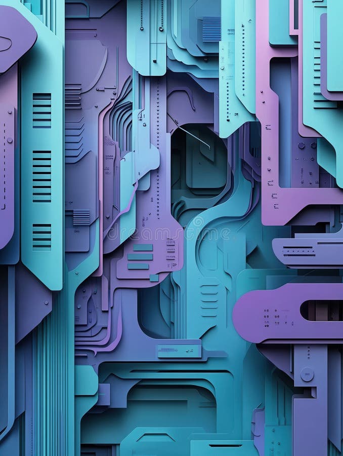 Futuristic Paper Art Background Featuring Abstract Layered Cut Outs ...