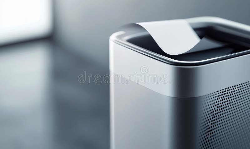 Futuristic Paper Bin with Advanced LED Design Stock Illustration ...