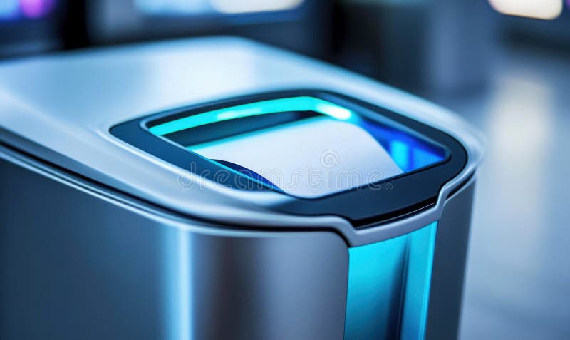 Futuristic Paper Bin with Interactive LED Lighting Stock Illustration ...