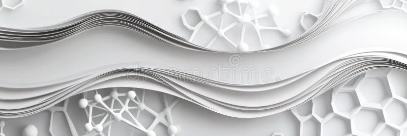 Futuristic Paper Cut Design Featuring Molecular Structures and ...