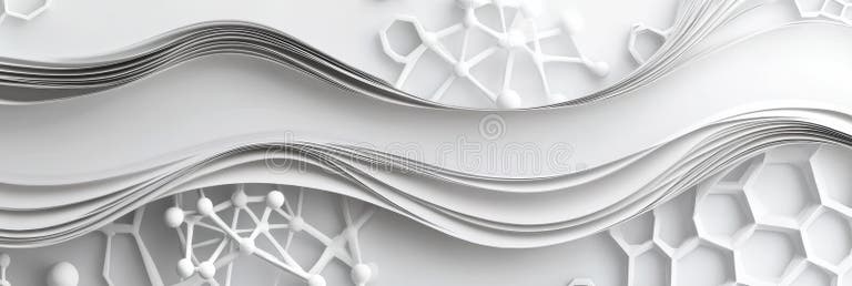 Futuristic Paper Cut Design Featuring Molecular Structures and ...