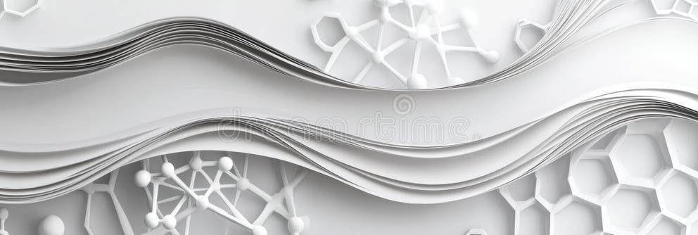 Futuristic Paper Cut Design Featuring Molecular Structures and ...