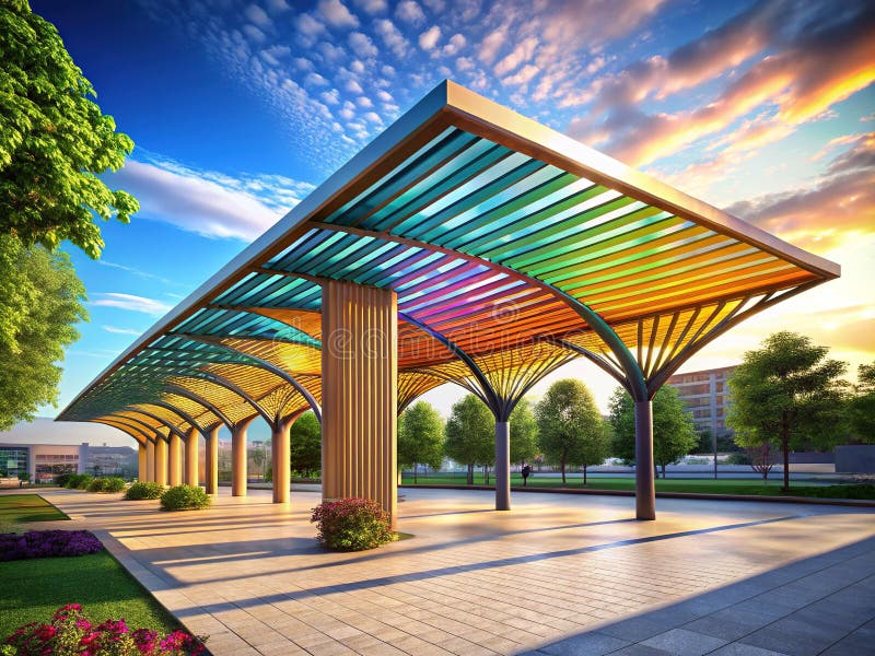 Futuristic Parametric Canopy 3d Model A Modern Architectural Design Element For Sustainable