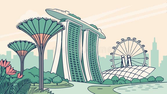 Futuristic Park with Unique Trees and Structures, Modern Urban Greenery ...