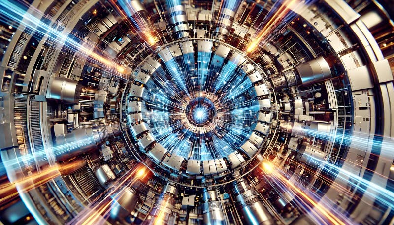 Futuristic Particle Accelerator Engine with Glowing Core and Dynamic ...